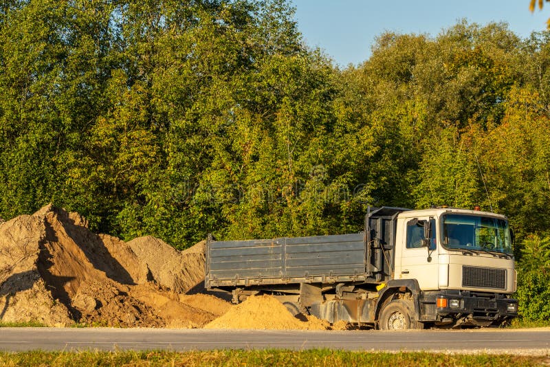 Dump Loader Ready for Loading Stock Image - Image of dumper, sand ...