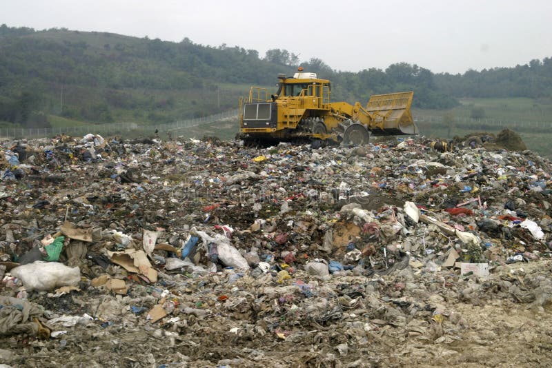 Dozer Pushing Garbage stock photo. Image of rubbish, work - 618016