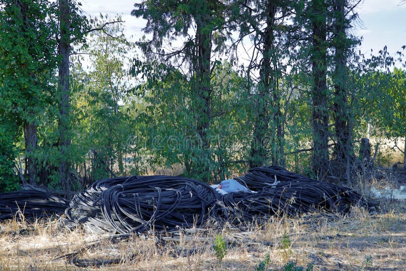 Dump with Plastic Garbage in the Fields, Nature Pollution with Plastic ...