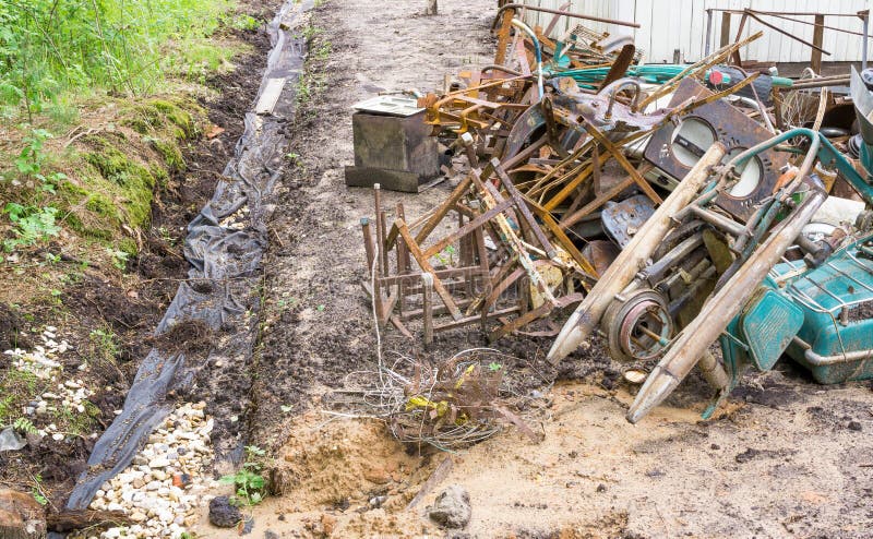 Dump of scrap metal stock image. Image of scrapyard, ecology - 61473315