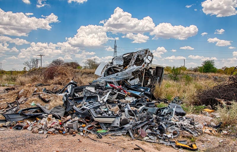 Dump Site Garbage in Nature Stock Image - Image of field, unclean ...