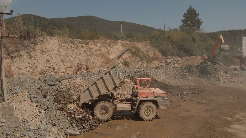 Dump with stones and sand. stock image. Image of equipment - 198735025