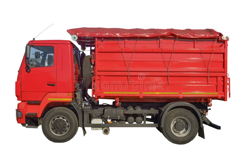 Dump Track Isolated. Yellow Construction Truck on Empty Background ...