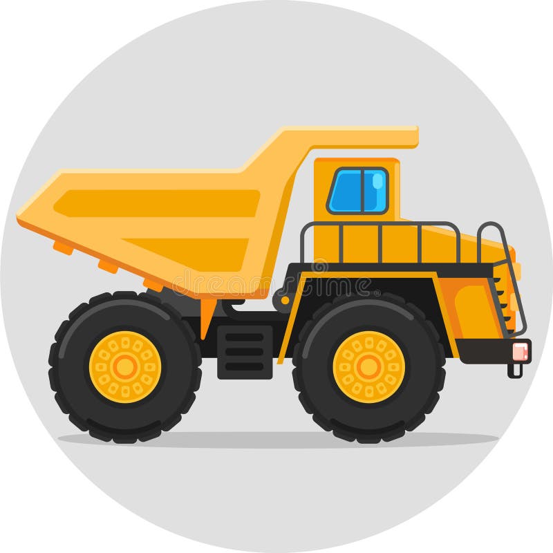 Mining Dump Truck Flat Design Vector Icon Stock Vector - Illustration ...