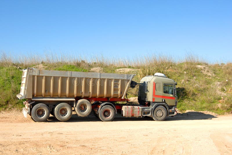 Dump Truck in Construction Site Stock Photo - Image of heavy, build ...