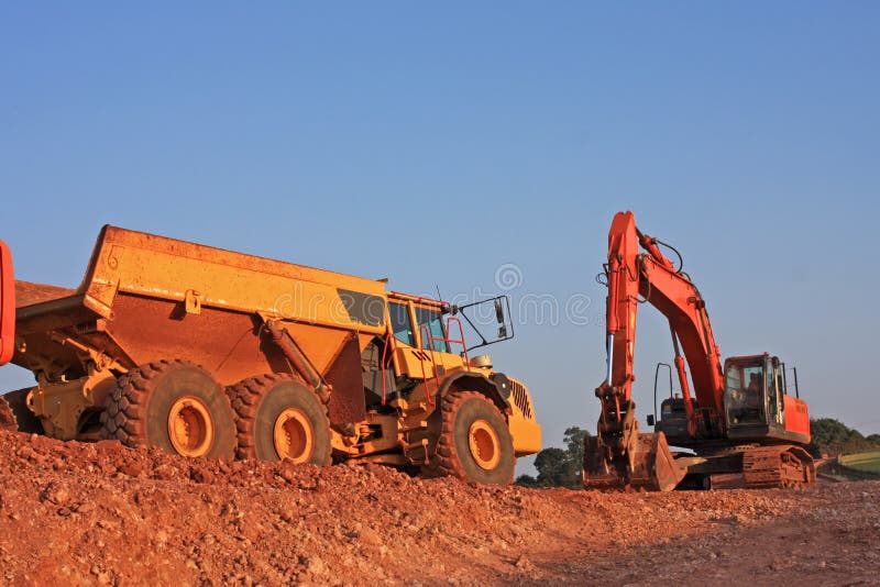 Dump Truck and digger stock photo. Image of bucket, industrial - 62133254
