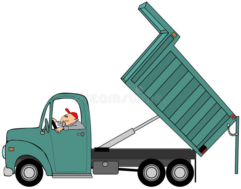 Dump Truck with Its Bed Raised Stock Illustration - Illustration of ...