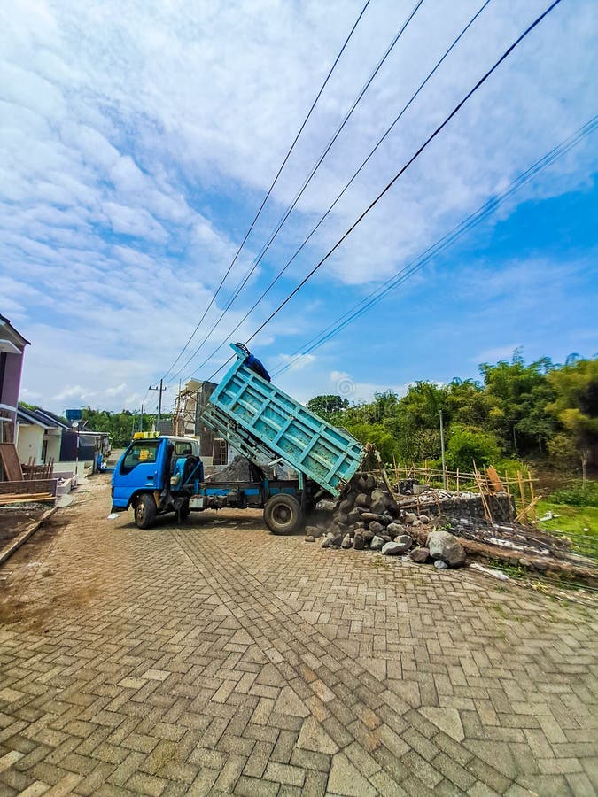 Dump truck on the project stock photo. Image of railway - 263173962