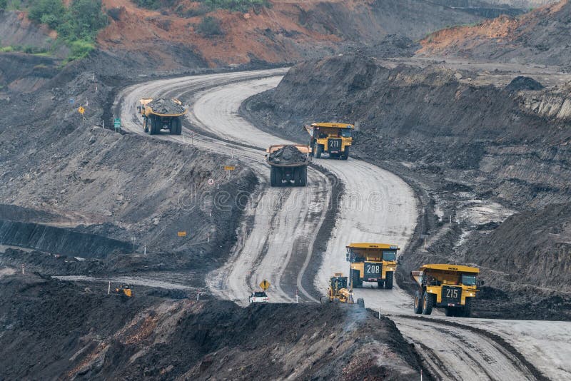 The Dump Truck in the Quarry., Production of Coal in the Coal Mine ...