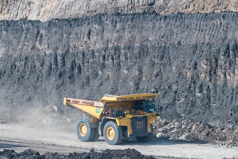 The Dump Truck in the Quarry., Production of Coal in the Coal Mine ...