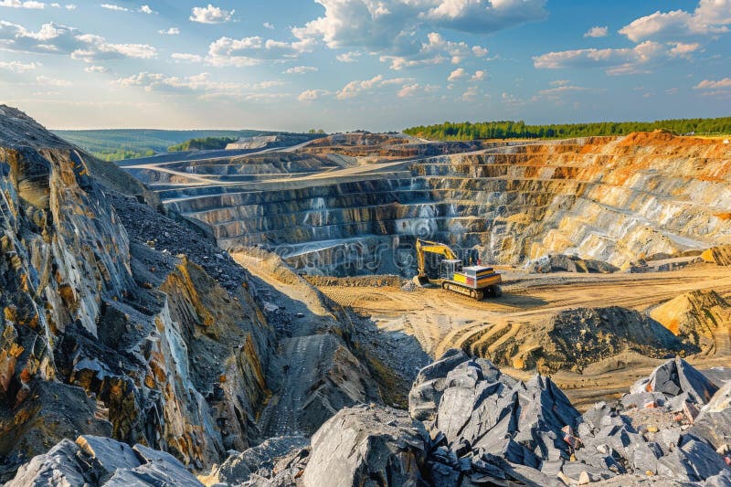 A Dump Truck Transporting Rocks in a Quarry, Useful for Construction or ...
