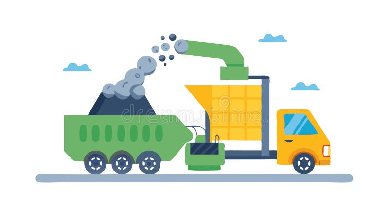 Dump Truck Unloading Materials, Construction Site, Vector Design ...
