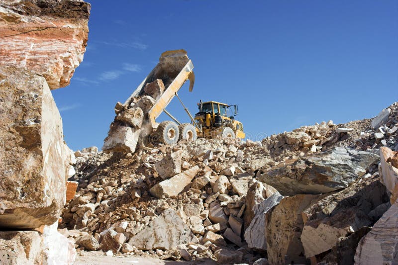 Dump truck at work stock photo. Image of cloud, machinery - 4889944