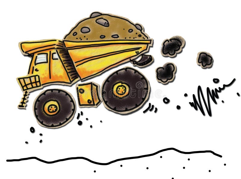 Tipplastbil stock illustrationer. Illustration av grävare - 21238190