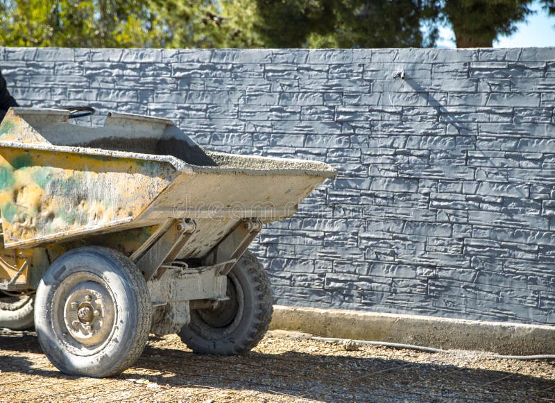 Dumper Machine on Site Mesh Stock Photo - Image of preparing, iron ...