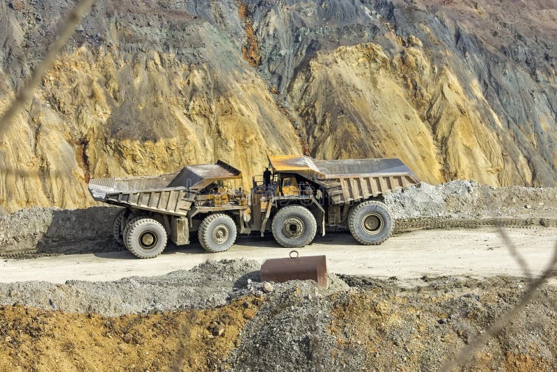 Dumper in open pit stock photo. Image of huge, large - 53573474