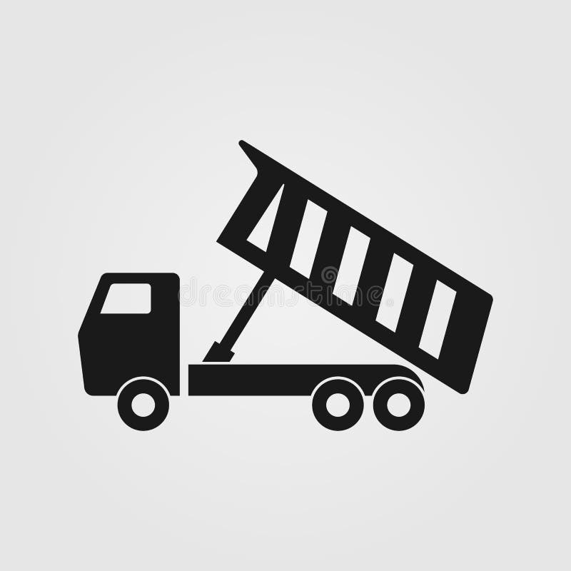 Dumper Truck Unloading Icon. Vector Illustration Stock Vector ...