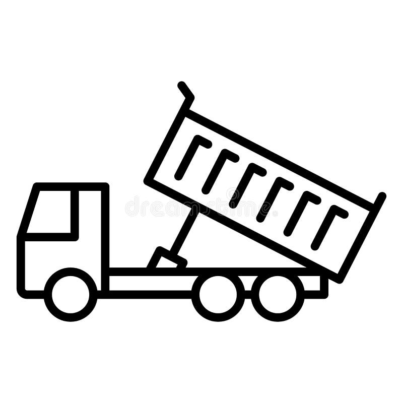 Dumper Truck Unloading Line Icon. Heavy Duty Vector Illustration Stock ...