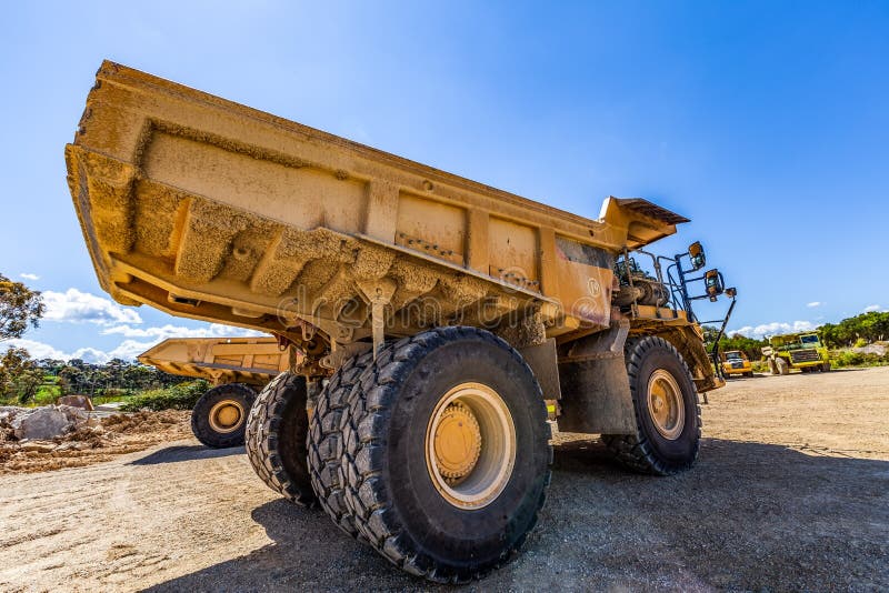 Dumper Trucks on Construction Site. Stock Photo - Image of equipment ...