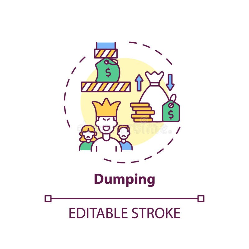 Dumping concept icon stock vector. Illustration of commerce - 215501895
