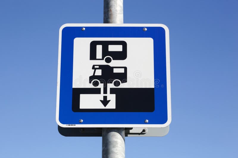 Dumping Station for Camping Car and Caravan Road Sign Stock Photo ...