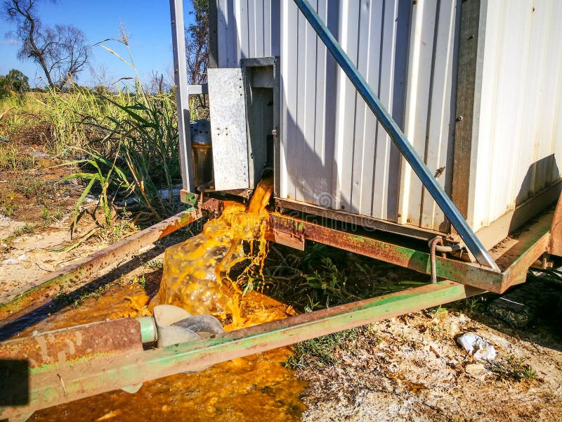 A Dumping Waste from Portable Toilet. Stock Image - Image of disposal ...