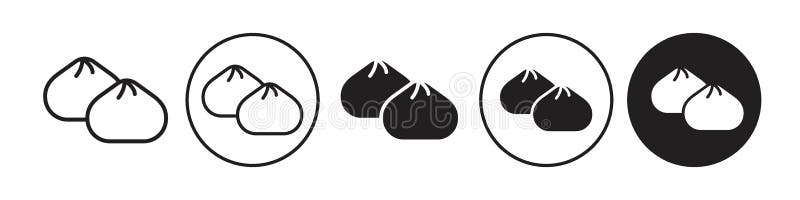 Dumpling Icon Vector Set Collection for Web Stock Vector - Illustration ...