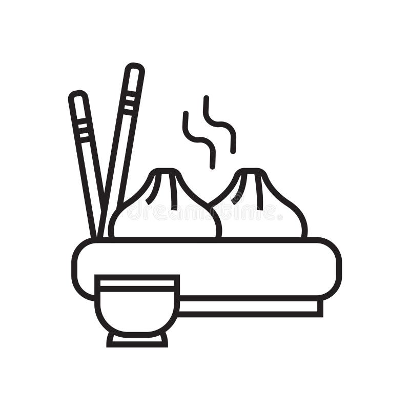 Dumpling Icon Vector Sign and Symbol Isolated on White Background Stock ...