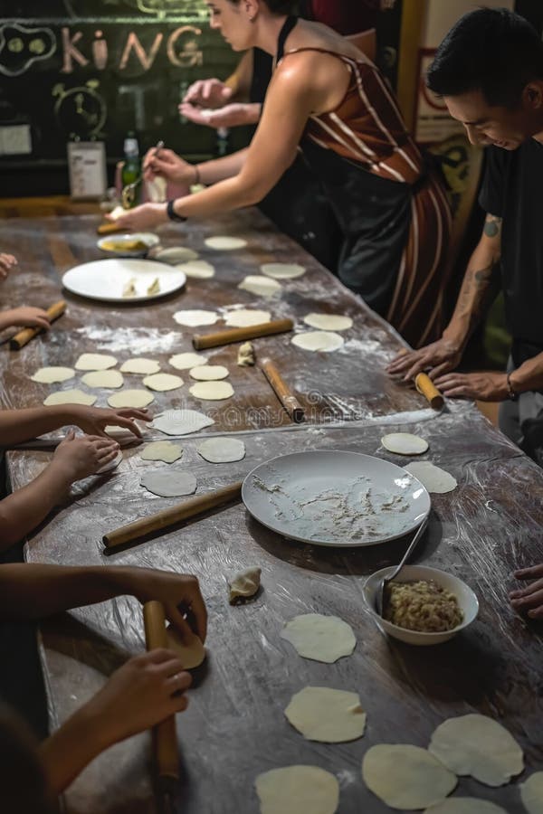 Dumpling Making Class in China Editorial Stock Image - Image of chinese ...