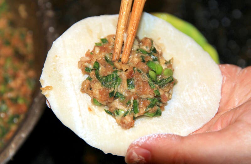 Dumpling Making stock image. Image of ingredients, leek - 30952065