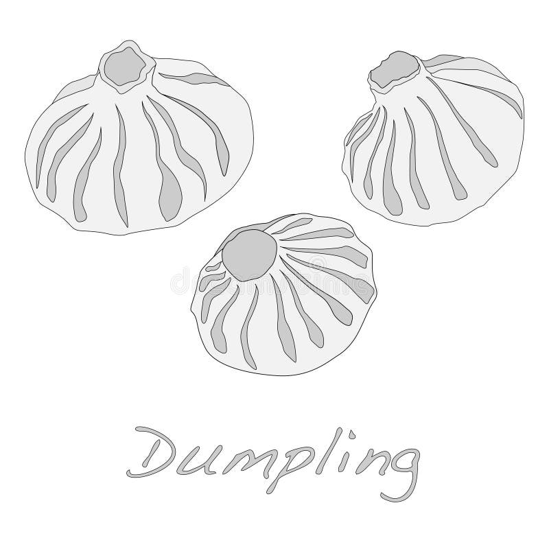 Dumpling Vector Illustration. Stock Vector - Illustration of ravioli ...