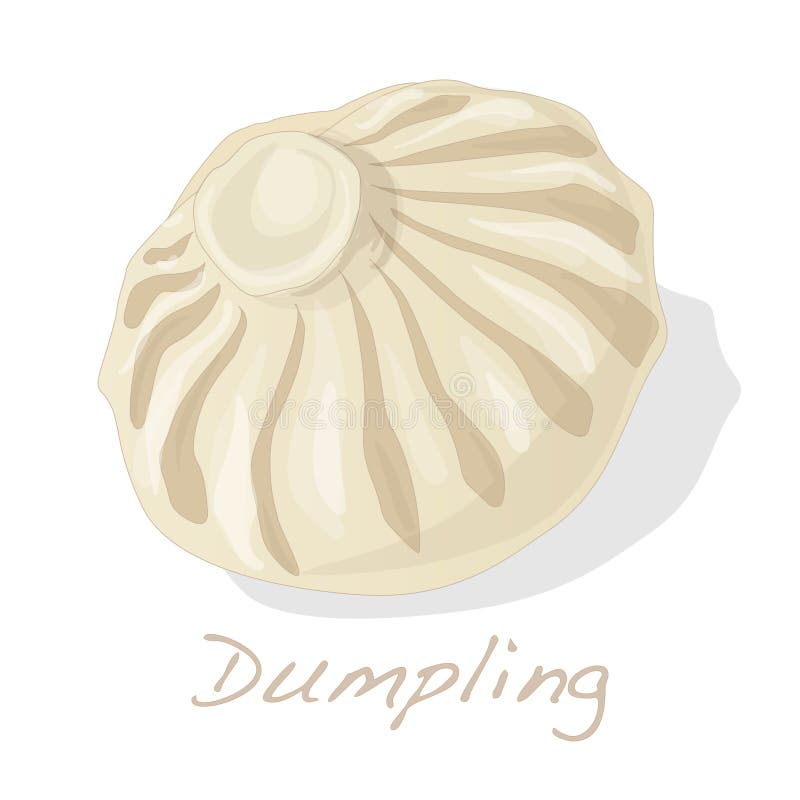 Dumpling Vector Illustration. Stock Vector - Illustration of delicious ...
