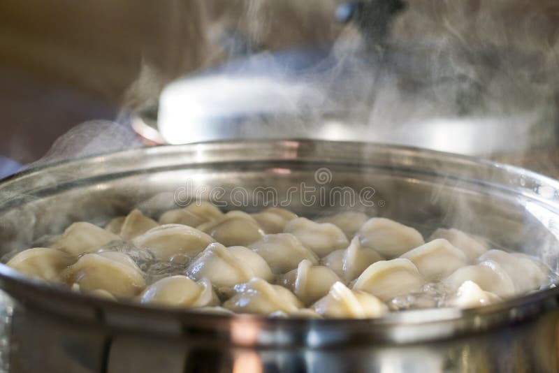 Dumplings are Cooked in a Pot. Stock Image - Image of dinner, cooked ...