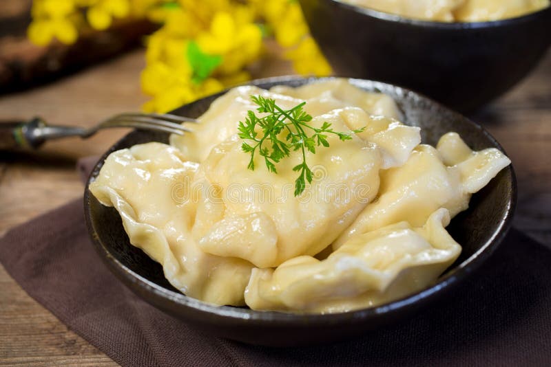 Dumplings, Filled with Cheese Stock Image - Image of meal, mashed ...