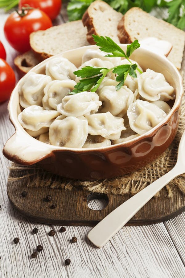 Dumplings in the pot stock photo. Image of pelmeni, dumplings - 125173296