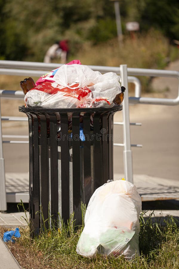 Dumpster Being Full with Garbage Stock Image - Image of background ...
