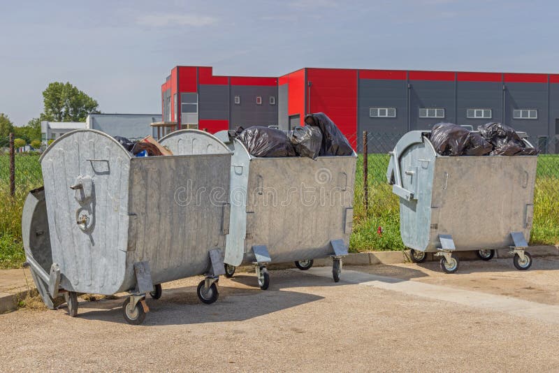 Dumpster Bins Open stock image. Image of bags, dumpster - 246979333