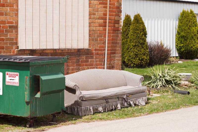 Dumpster couch stock image. Image of furniture, sofa - 19634253
