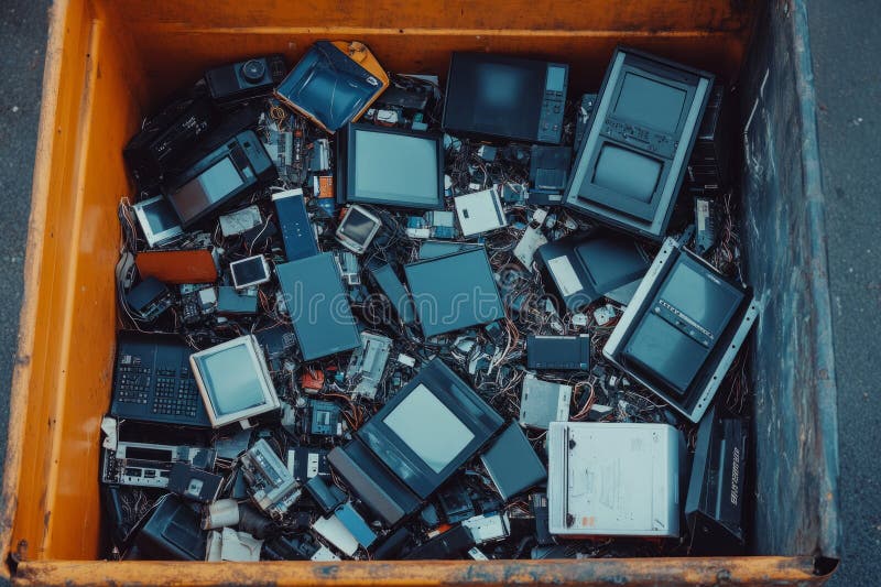 A Dumpster Filled with Old Electronics and Tech Waste. Discover the ...