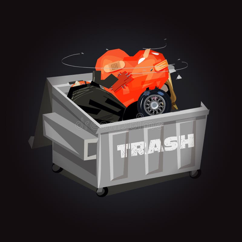 Dumpster Full of Garbage with Heart - Vector Stock Vector ...