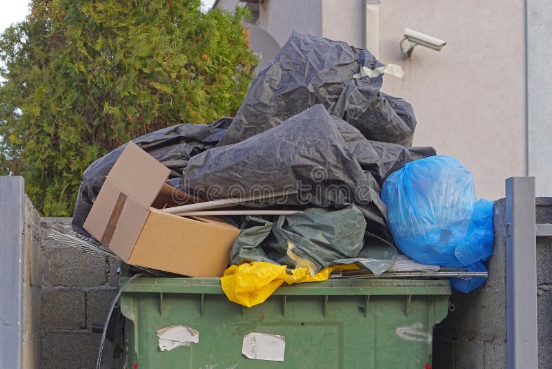 Dumpster garbage pile up stock image. Image of industry - 249790211