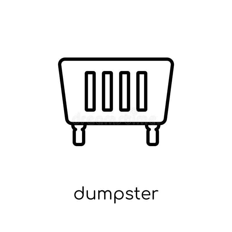 Dumpster Icon. Trendy Modern Flat Linear Vector Dumpster Icon on Stock ...