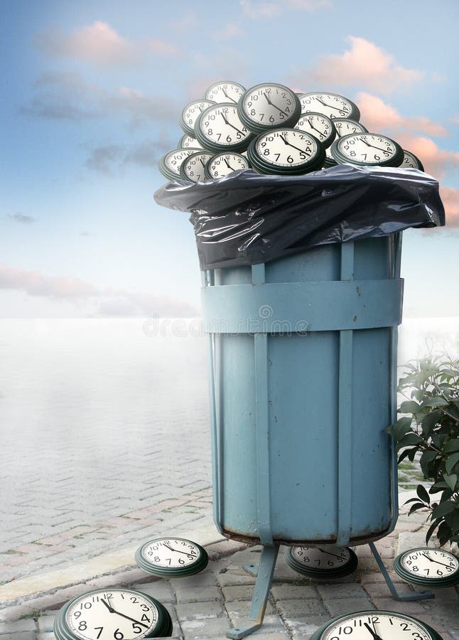 Dumpster and Several Clocks Stock Image - Image of inspiration ...