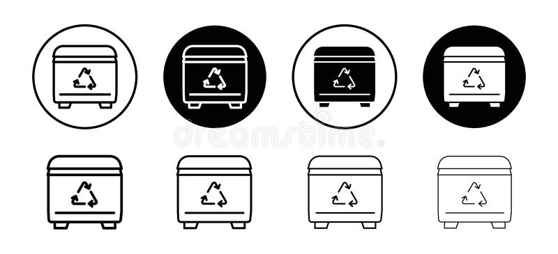 Dumpster Vector Icon Set Collection. Dumpster Outline Flat Icon Stock ...