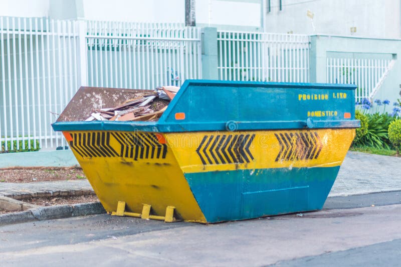 Dumpsterfor Construction Materials and Waste from Works Stock Image ...