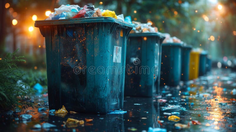 Dumpsters Being Full with Garbage Stock Image - Image of ecosystem ...