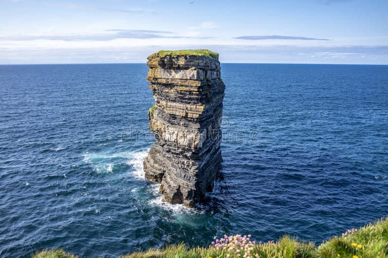 The Dun Briste Sea Stack Off the Cliffs of Downpatrick Head in County ...