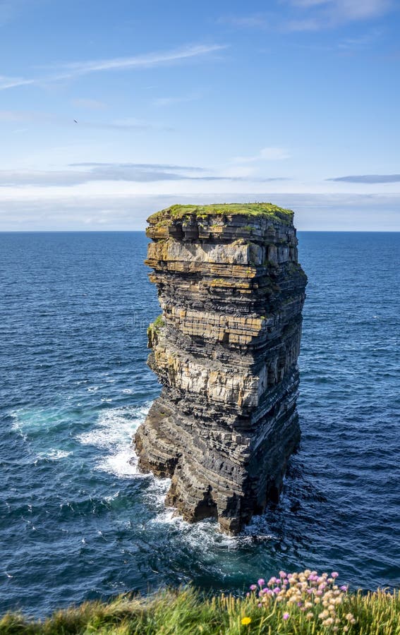 The Dun Briste Sea Stack Off the Cliffs of Downpatrick Head in County ...