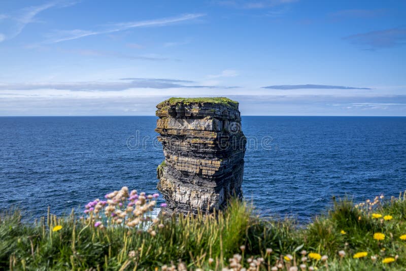 The Dun Briste Sea Stack Off the Cliffs of Downpatrick Head in County ...