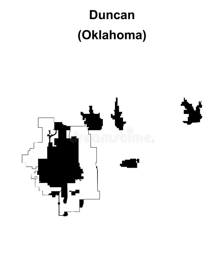Duncan outline map stock vector. Illustration of oklahoma - 357495083
